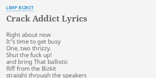 Crack Addict Lyrics By Limp Bizkit Right About Now Its